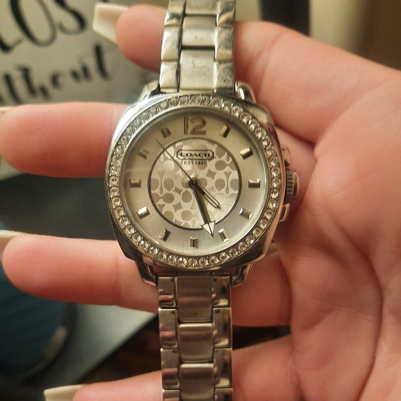 Coach | Accessories | Stainless Steel Coach Watch With Crystal Bezel ...